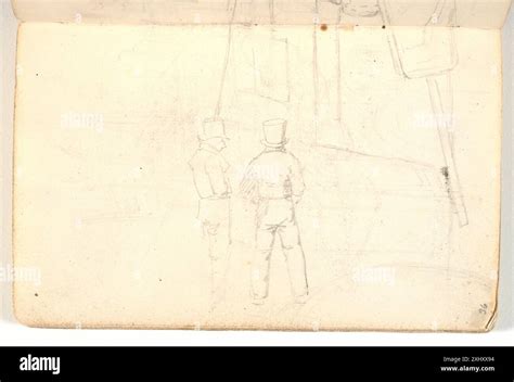 Scratch Of Two Figures As Well As The Top Of Page 37s Motive Rørbye Martinus 1803 1848