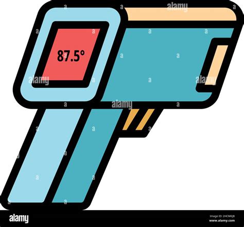 Scanner Temperature Icon Outline Scanner Temperature Vector Icon Color Flat Isolated Stock