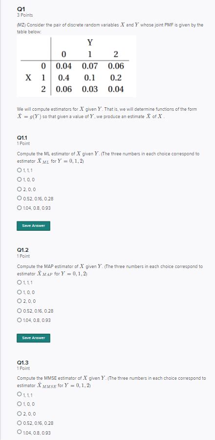 Solved Q1 3 Points MZ Consider The Pair Of Discrete Random Chegg Com