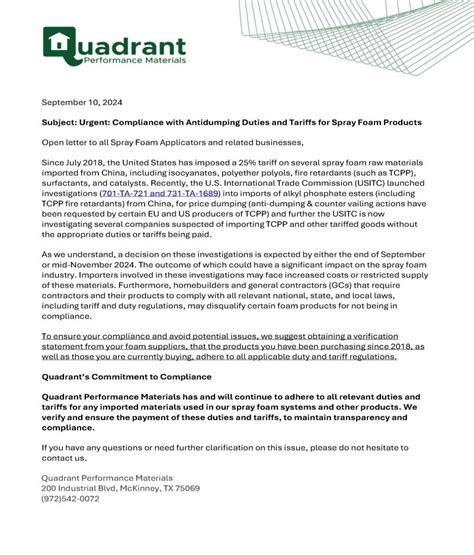 Quadrant Performance Materials How To Address Antidumping Duties And Tariffs Quadrant