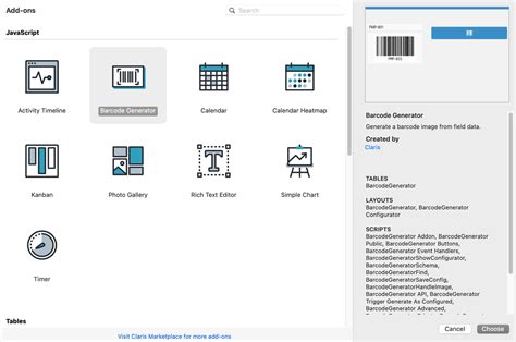 working with the filemaker barcode add on productive computing inc