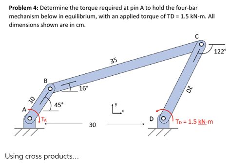 solved problem 4 determine the torque required at pin a to