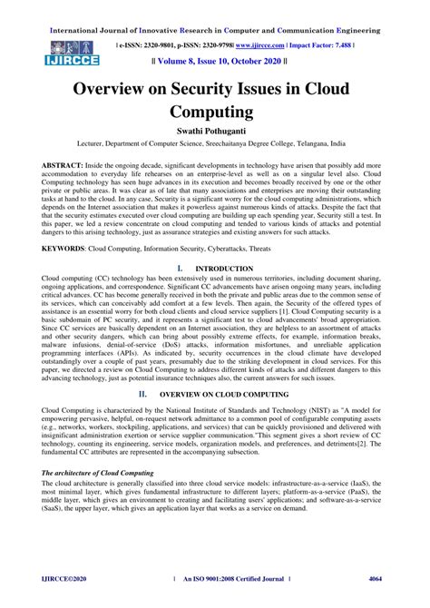 PDF Overview On Security Issues In Cloud Computing