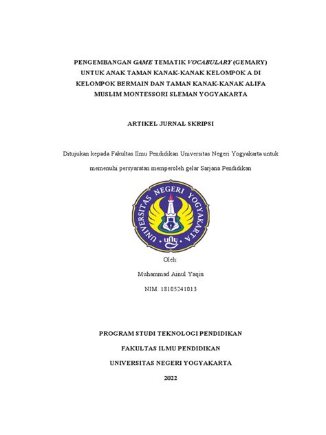 Jurnal Muhammad Ainul Yaqin 18105241013 Pdf