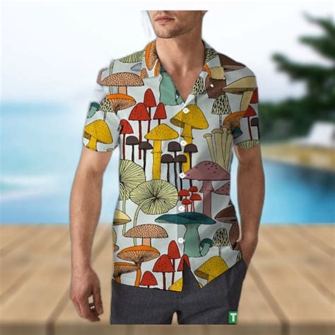 Colorful Mushroom Hippie Style Unisex 3d Hawaiian Shirt Signature T