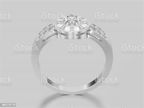 3d 일러스트 절연 화이트 골드 또는 실버 장식 다이아몬드 반지 0명에 대한 스톡 사진 및 기타 이미지 0명 결혼식 굴절 Istock