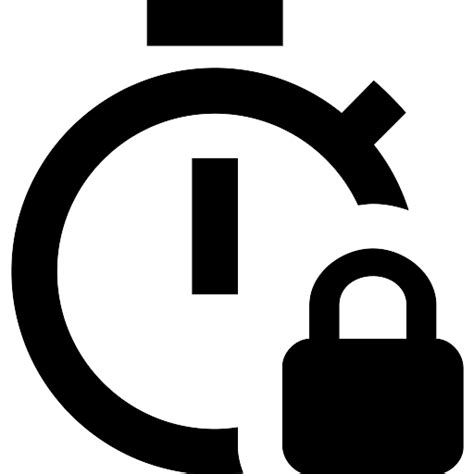 timer lock outline icon svg png free download
