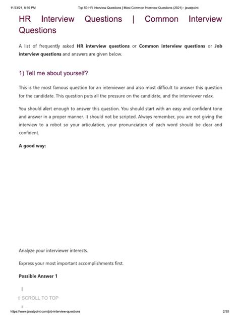 hr interview question 1 pdf