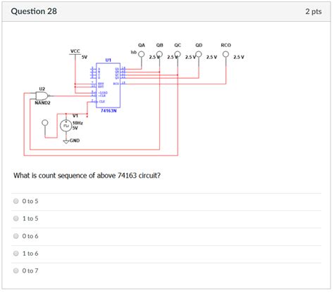 Solved Question 28 2 Pts Qa Qb Qc Qd Rco Vcc Isb 5v 25 25