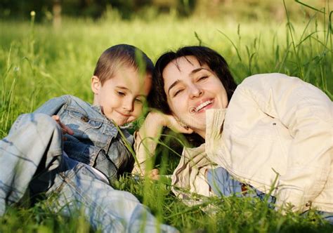 Mother And Son Outdoors Stock Photo Image Of Beautiful 14454980