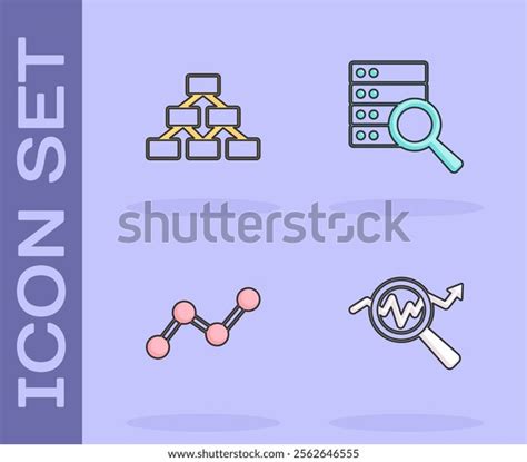 Set Search Data Analysis Hierarchy Organogram Stock Vector Royalty