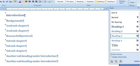 How To Create Your Thesis With Word 2007 And 2010 Step 4 How To Create Your Thesis Chapter