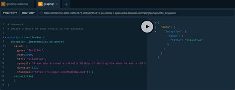 [hw] elisabethfloh · issue 19 · datastaxdevs workshop graphql netflix