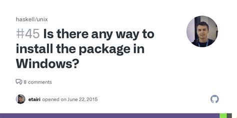 Is There Any Way To Install The Package In Windows · Issue 45