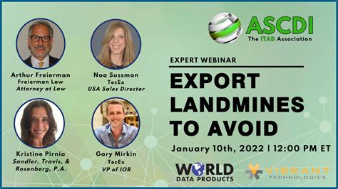Webinar Export Landmines To Avoid Ascdi