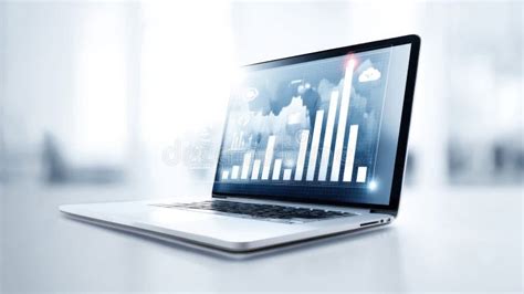 Laptop Screen Displaying Data Charts And Graphs Representing Business And Financial Analysis
