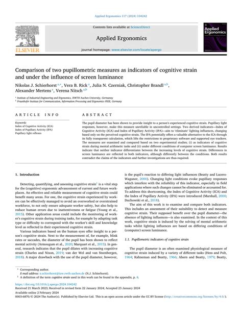pdf comparison of two pupillometric measures as indicators of
