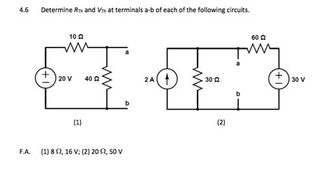 Solved Determine RTh And VTh At Terminals A B Of Each Of The Chegg Com