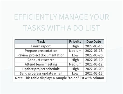 Efficiently Manage Your Tasks With A Do List Excel Template And Google Sheets File For Free