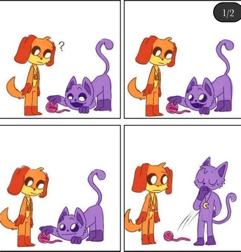 Catnap X Dogday Dogday Comics Catnap All Characters Smiling