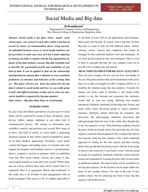 PDF Social Media And Big Data