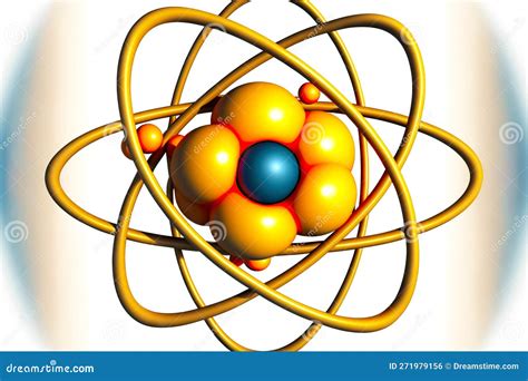 Graphic Image Of Atom Orbit With Nucleus Isolated On White Background