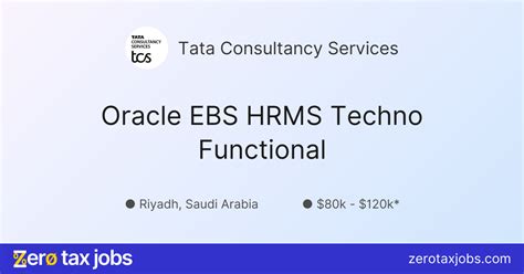 Oracle Ebs Hrms Techno Functional At Tata Consultancy Services