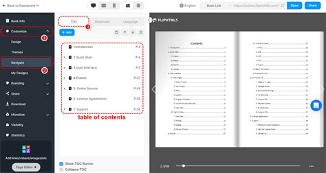 Import Table Of Contents Into The Flipbook Fliphtml5®