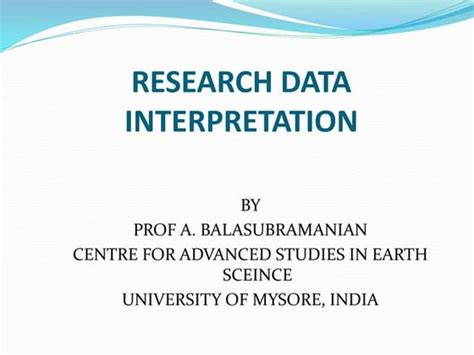 Data Presentation And Interpretation I Quantitative Research Ppt