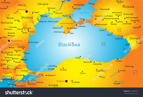 Vector Map Black Sea Region Stock Vector Royalty Free 159631073