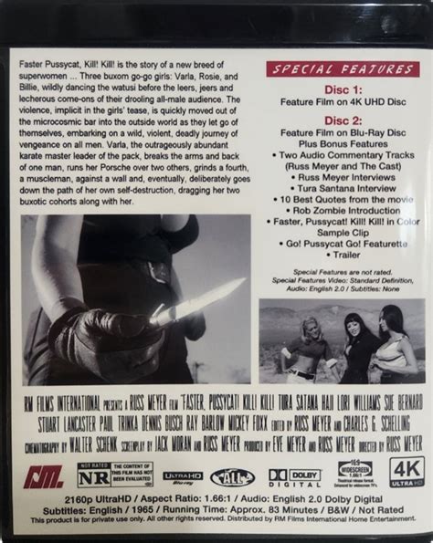 Faster Pussycat Kill Kill 1965 Blu Ray4k Combo