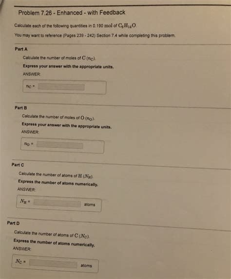 Solved Problem 7 26 Enhanced With Feedback Calculate Each