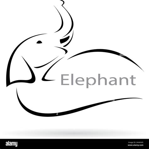 Vector Image Of An Elephant On A White Background Easy Editable Layered Vector Illustration