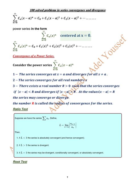 Solution 100 Solved Problems In Series Convergence And Divergence 3