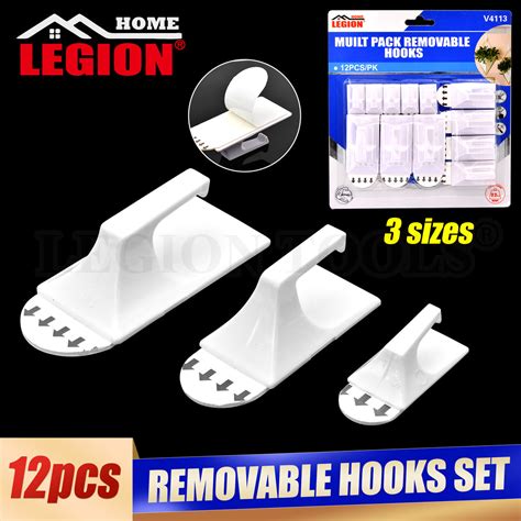 Removable Hooks 3 Sizes Self Adhesive Hook Set Legion Warehouse