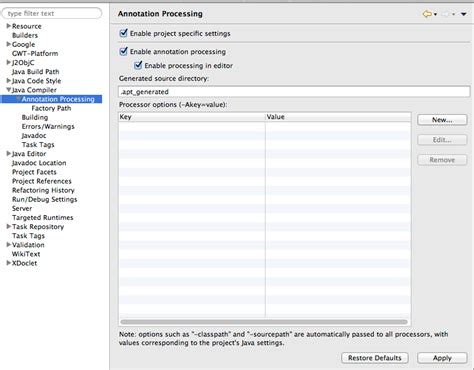 Java Eclipse Enabling Annotation Processing Leads To Errors Stack