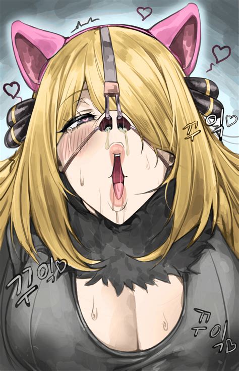 Rule 34 1girls Blonde Hair Blush Breasts Cleavage Color Edit Colored Cynthia Pokemon Female