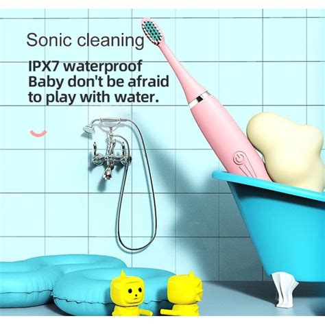 Звукова акумулаторна електрическа четка за зъби за деца 6 глави за четки меки четки Dupont 4