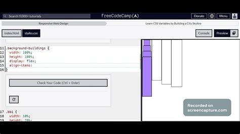 FreeCodeCamp Org Step Learn Css Variables By Building A City Skyline Part YouTube