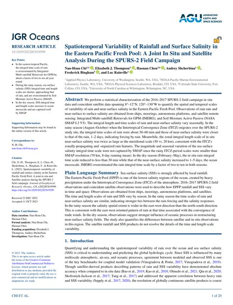 Pdf Spatiotemporal Variability Of Rainfall And Surface Salinity In