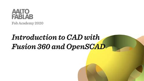 Introduction To CAD With Fusion And OpenSCAD YouTube