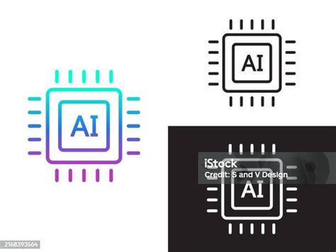 Ai 프로세서 칩 아이콘입니다 심볼을 생성합니다 인공 지능 및 기계 학습 기술 개념 앱 및 웹에 대한 아이콘 요소입니다 벡터 일러스트 레이 션 Brand Name Smart