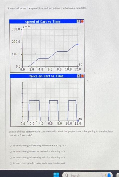 solved shown below are the speed time and force time graphs
