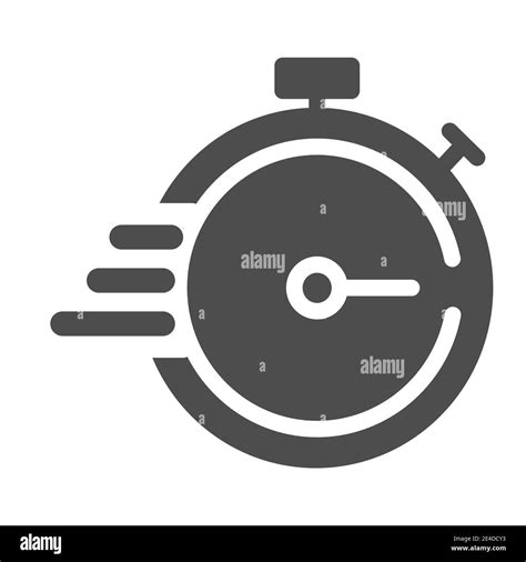 Deadline Solid Icon Timer With Lines Vector Illustration Isolated On