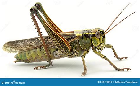 Detailed Render Of A Realistic Grasshopper Model Generative Ai Stock