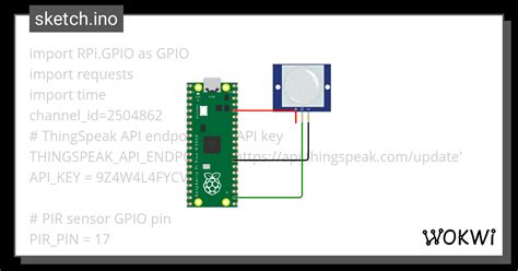Pir Senser With Thinkspeak Wokwi Esp32 Stm32 Arduino Simulator