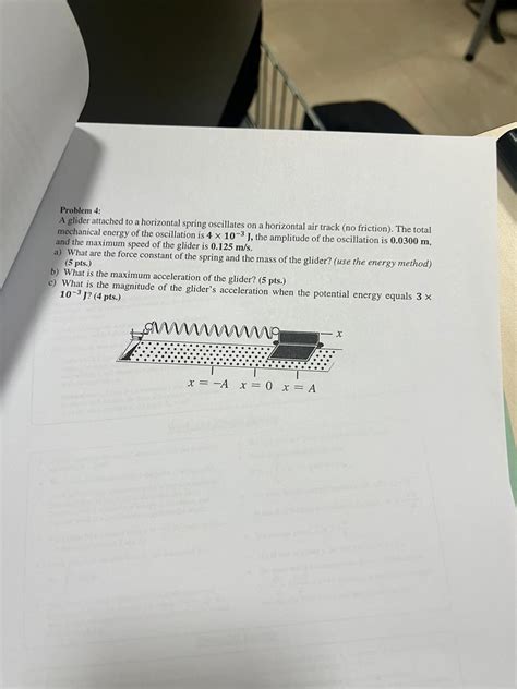 Solved Problem 4 A Glider Attached To A Horizontal Spring