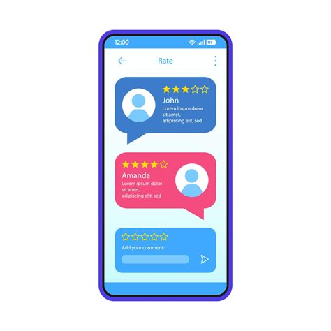 Consumers Feedback Interface Vector Template Mobile App Interface Blue Design Layout Service Consumers Feedback Interface Vector Template Mobile App Interface Blue Design Layout Service