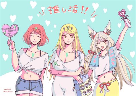 Pyra Mythra Nia And Rex Xenoblade Chronicles And 2 More Drawn By
