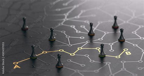 Find The Shortest Path Between Points A And B Stock Illustration